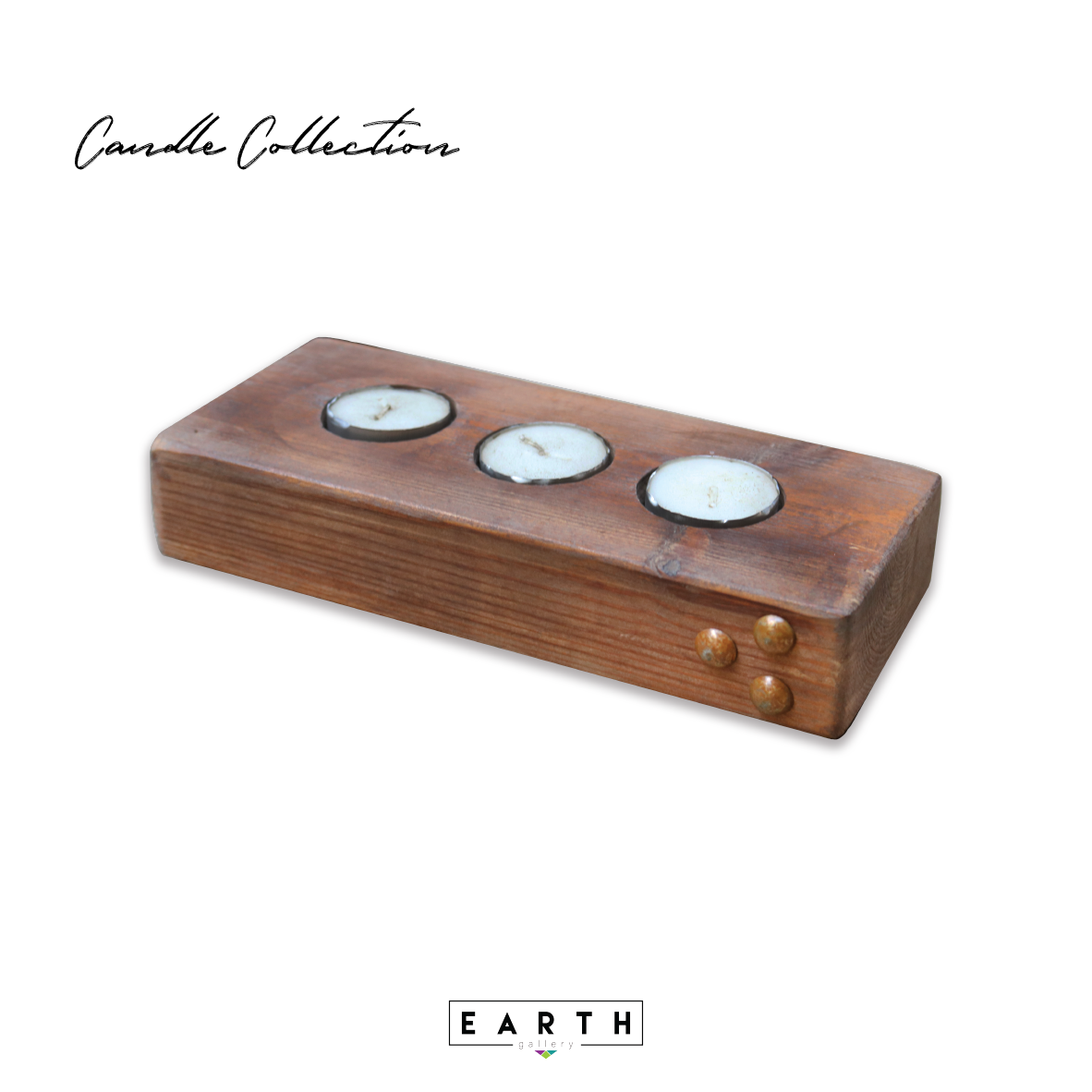 Three Slot Candle Holder – Earth Gallery